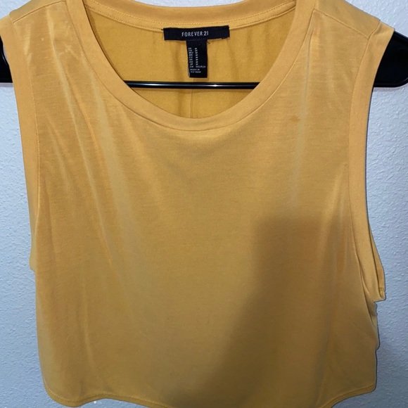 Tops | Mustard Muscle Cropped Tank Too | Poshmark